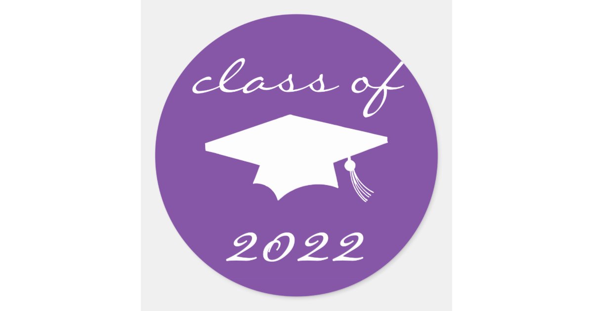 Class Of 2022 Label (Purple Graduation Cap) | Zazzle