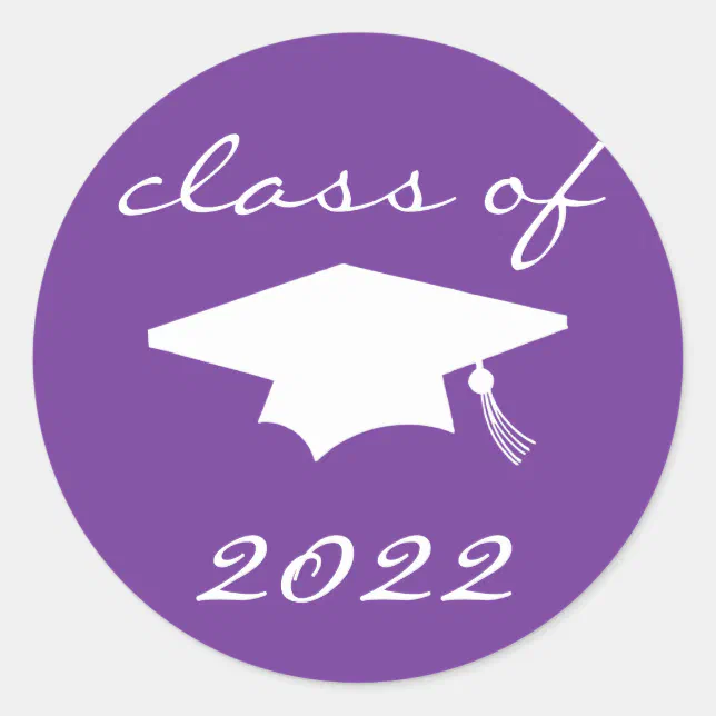 Class Of 2022 Label (Purple Graduation Cap) | Zazzle