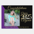 Class of 2022 Purple Graduate Photo Yard Sign | Zazzle