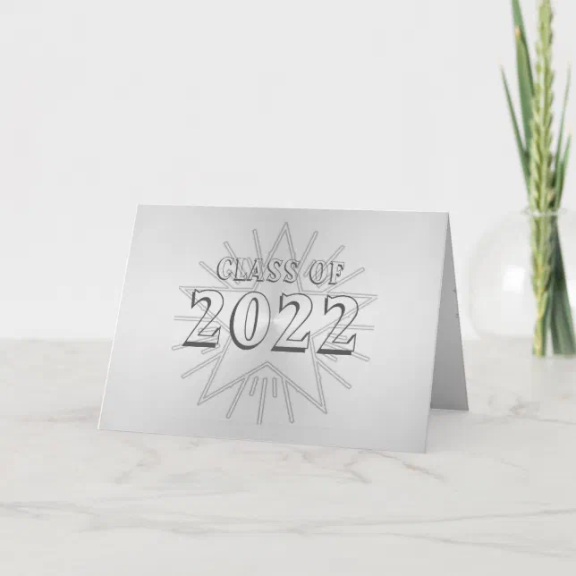 Class of 2022 Silver Star Graduation Card by Janz | Zazzle
