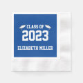 Class of 2023 Deep Blue and White Graduation Napkins | Zazzle