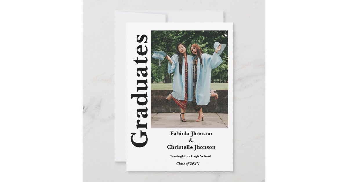 Class of 2023 double graduation Invitation | Zazzle