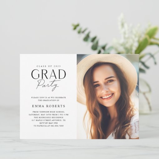 Class of 2023 Elegant Photo College Graduation Invitation | Zazzle