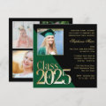 Class of 2023 Gold Grad Green with Photo Invitation | Zazzle