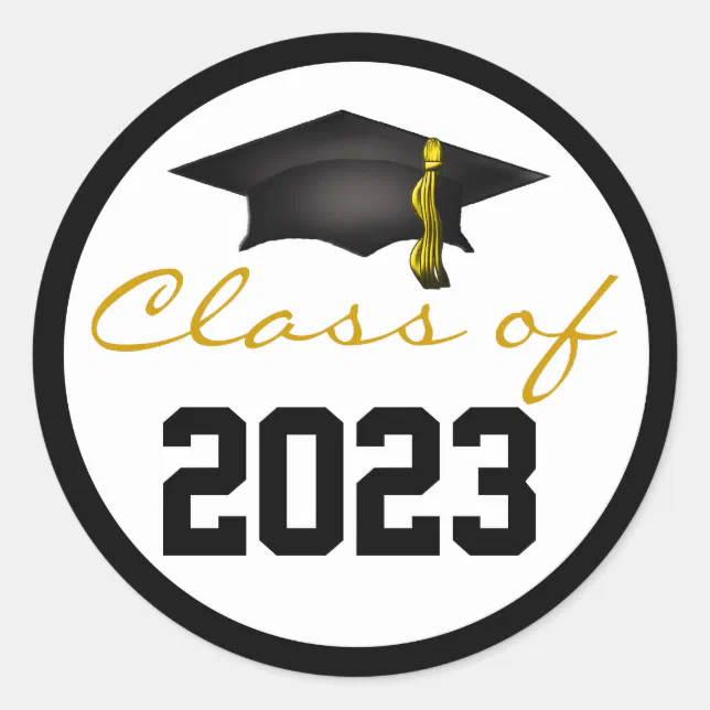 Class of 2023 Graduation Cap Classic Round Sticker | Zazzle