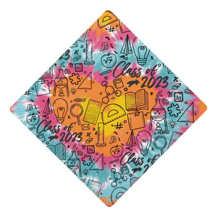 Class of 2023 Graduation Science Math Grad Tie Dye Graduation Cap ...