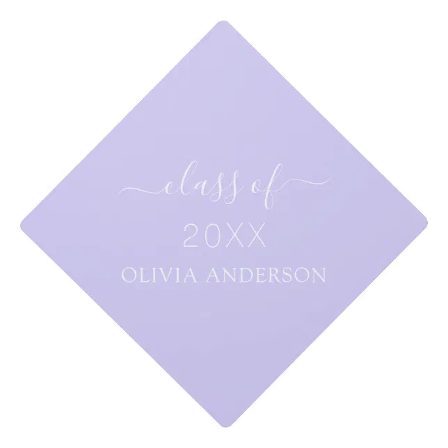 Class of 2023 Lavender Purple Simple Graduate Graduation Cap Topper ...