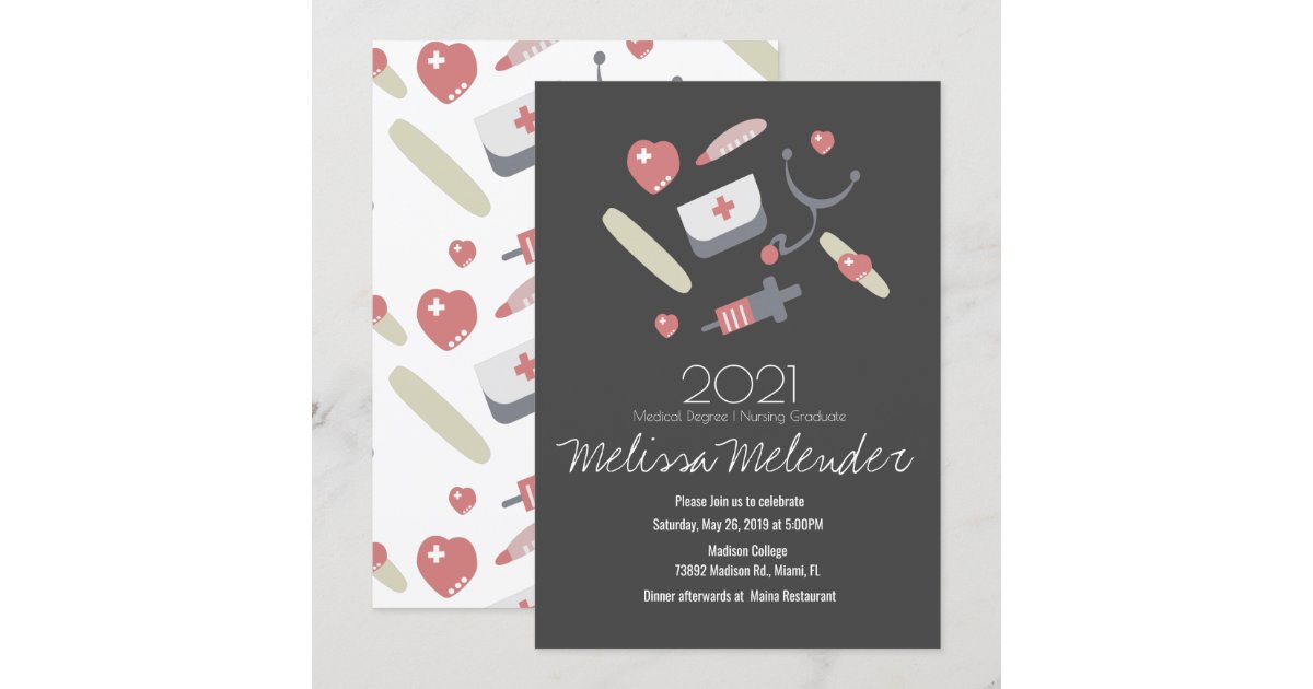 Class of 2023 Medical Nurse Graduate Pattern Invitation | Zazzle