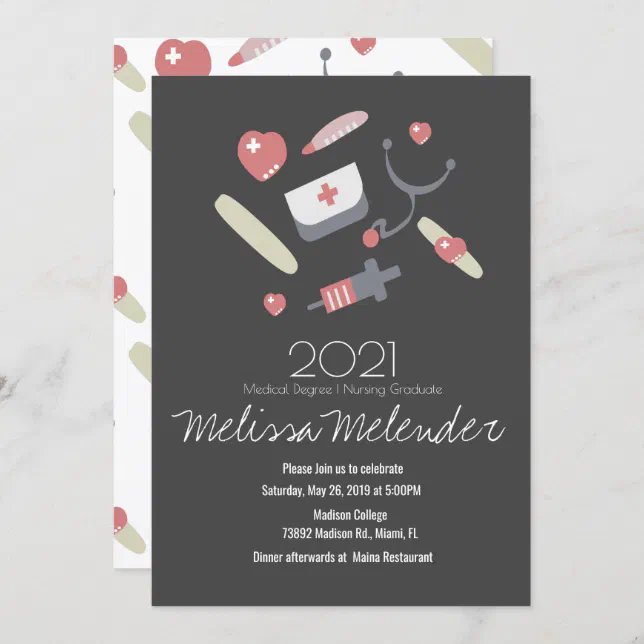 Class of 2023 Medical Nurse Graduate Pattern Invitation | Zazzle