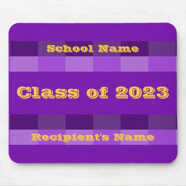 Class of 2023 Purple and Gold Mousepad by Janz | Zazzle