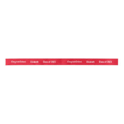 Class of 2023 Red White Congratulations Graduation Satin Ribbon | Zazzle