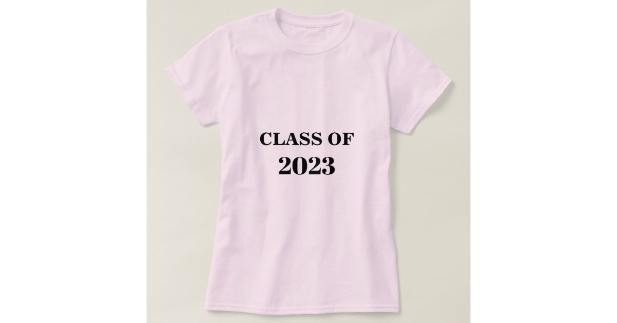 Class Of 2023 Simple Minimal Graduation Light Pink T-Shirt | Zazzle