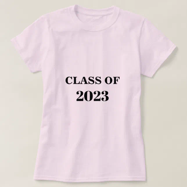 Class Of 2023 Simple Minimal Graduation Light Pink T-Shirt | Zazzle