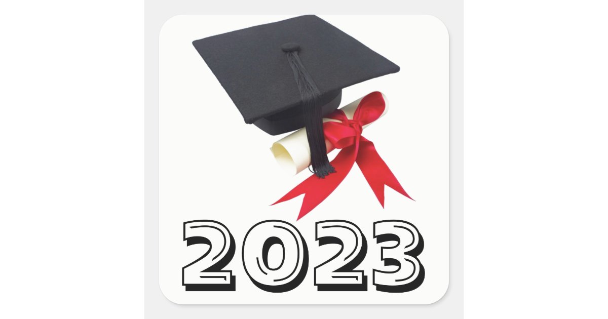 Class of 2023 White Square Sticker by Janz | Zazzle