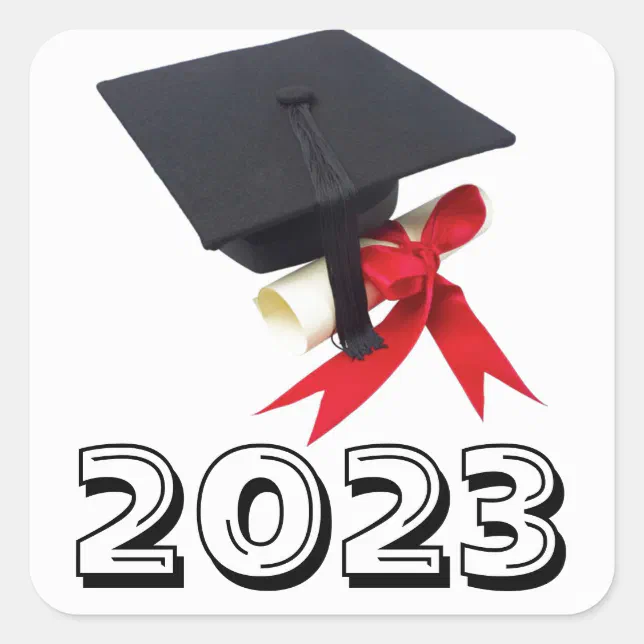 Class of 2023 White Square Sticker by Janz | Zazzle