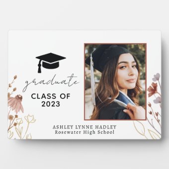 Class Of 2023 Wildflower Photo Graduation Plaque | Zazzle