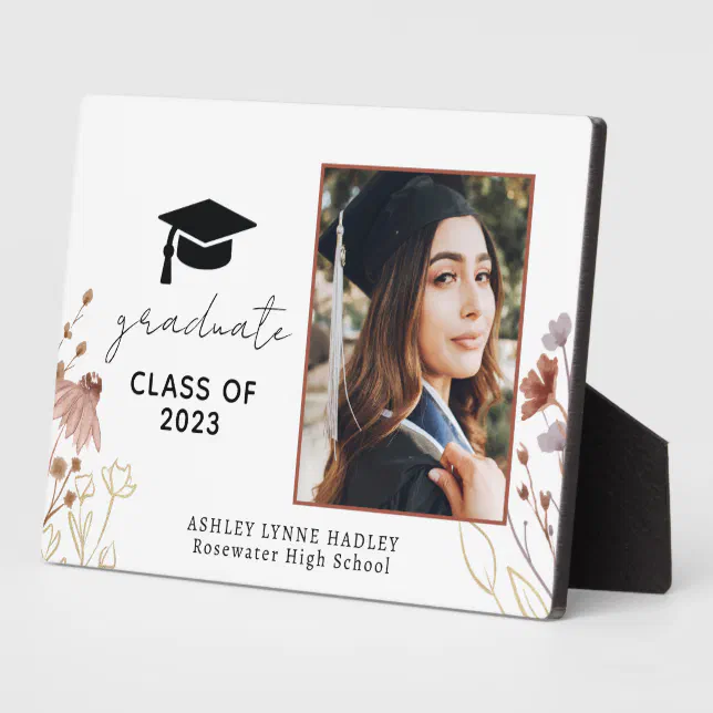 Class Of 2023 Wildflower Photo Graduation Plaque | Zazzle