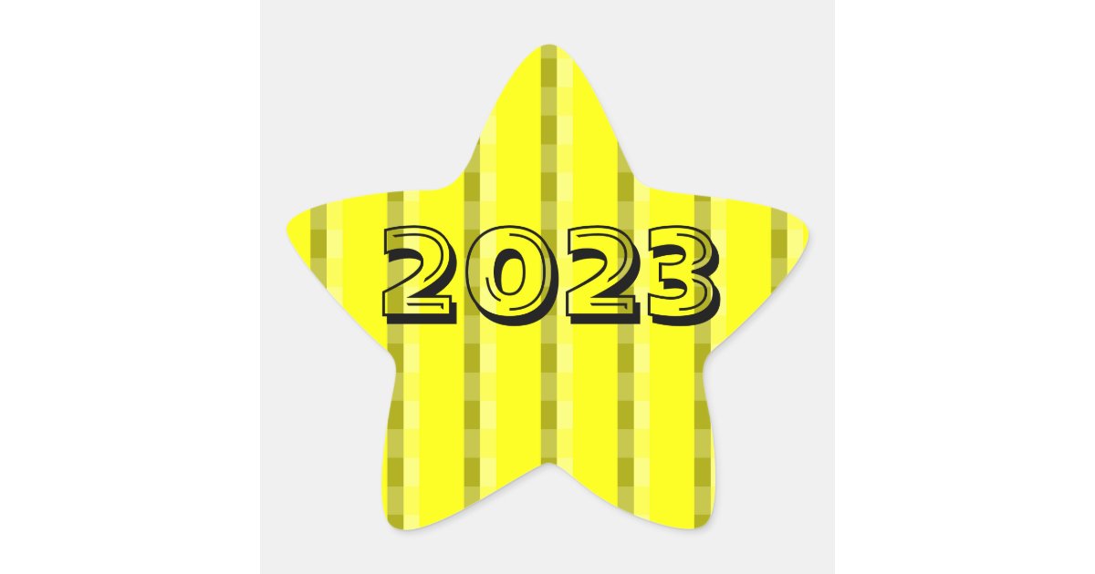 Class of 2023 Yellow Star Sticker by Janz | Zazzle
