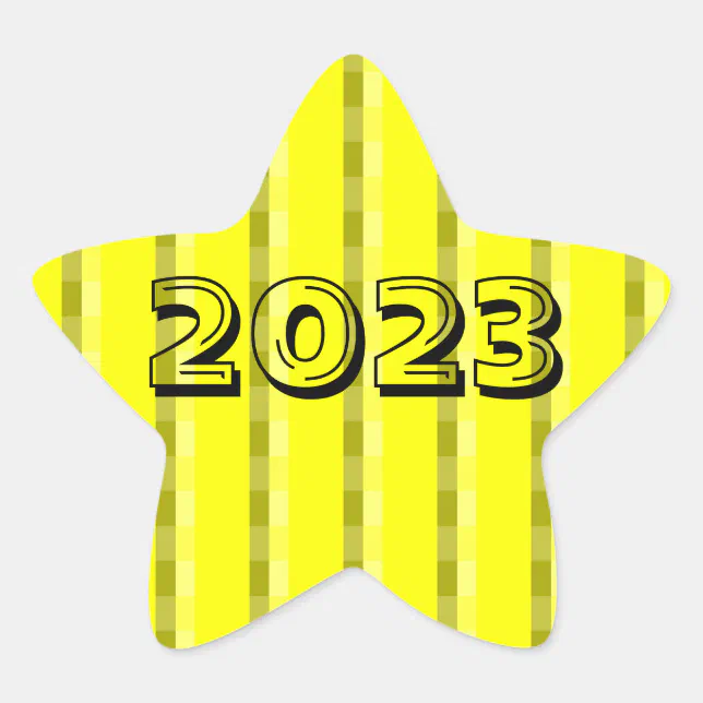 Class of 2023 Yellow Star Sticker by Janz | Zazzle