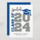 Class of 2024 Blue and Gray Graduation Invitation | Zazzle