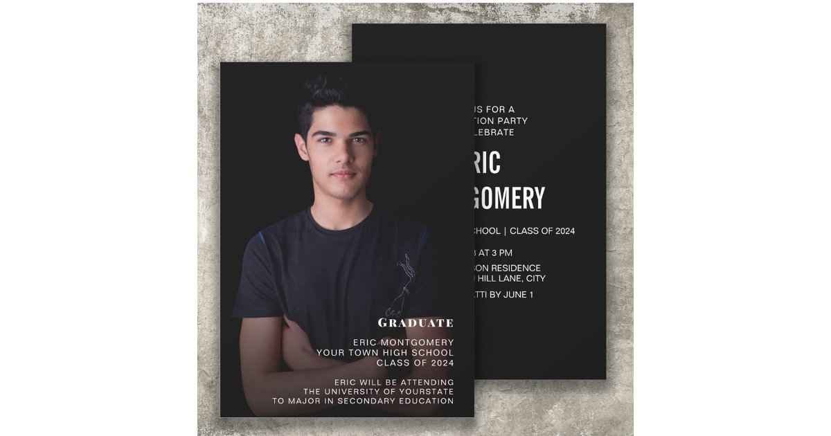 Class of 2024 Boy's Graduation Party Photo Invitation | Zazzle