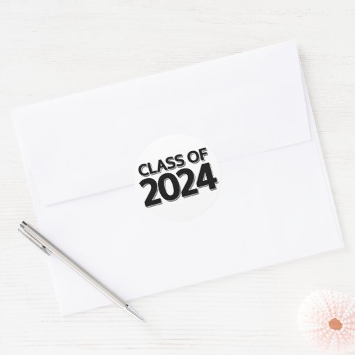 Class of 2024 classic round sticker | Zazzle