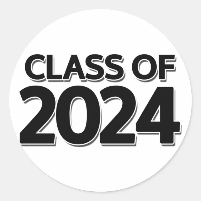 Class of 2024 classic round sticker | Zazzle