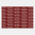 Class of 2024 Dark Red Congratulations Grad Name Wrapping Paper Sheets ...