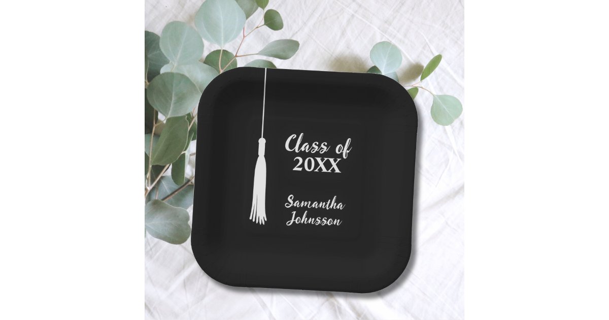 Class of 2024 Grad Tassel Personalized Graduation Paper Plates | Zazzle