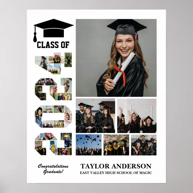 Class of 2024 Graduation Day Senior Photo Collage Poster | Zazzle