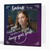 Class Of 2024 Graduation Photo Memories Purple 3 Ring Binder | Zazzle