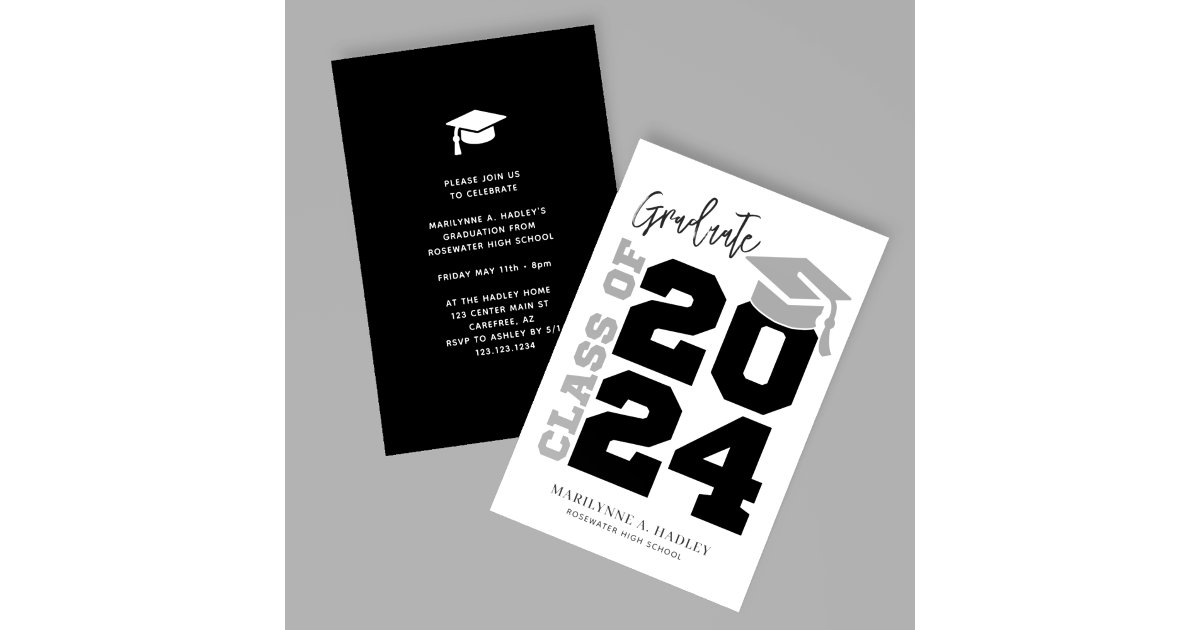 Class of 2024 Modern Graduation Party Invitation | Zazzle