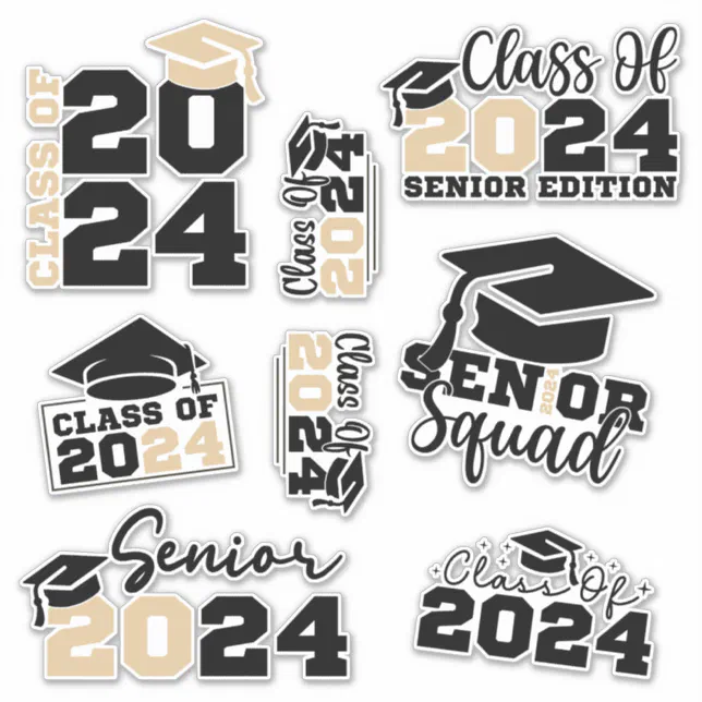 Class of 2024 Multi Pack Custom-Cut Vinyl Sticker | Zazzle