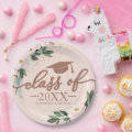 Class Of 2024 Pink Blush Floral Graduation Party Paper Plates | Zazzle