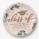 Class Of 2024 Pink Blush Floral Graduation Party Paper Plates | Zazzle