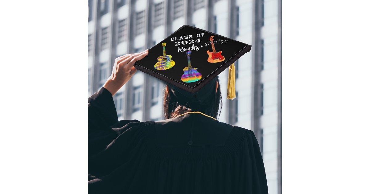Class of 2024 Rocks Graduation Cap Topper | Zazzle