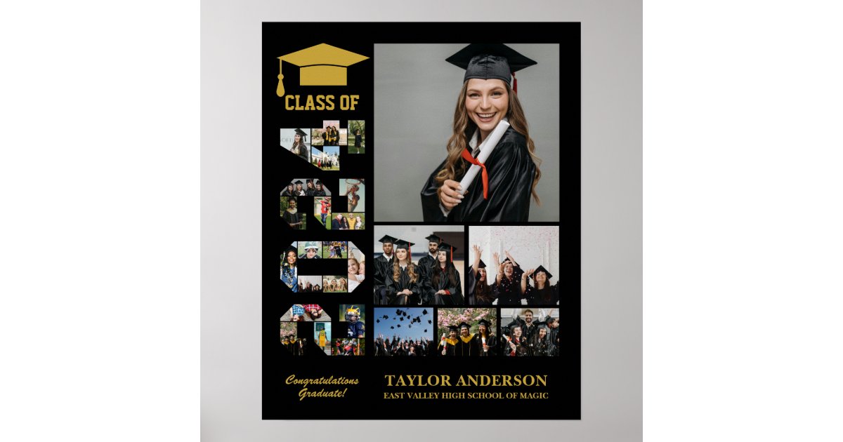 Class of 2024 Senior Graduation Day Photo Collage Poster | Zazzle