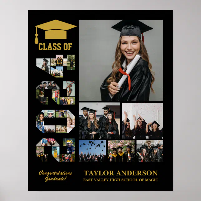 Class of 2024 Senior Graduation Day Photo Collage Poster | Zazzle