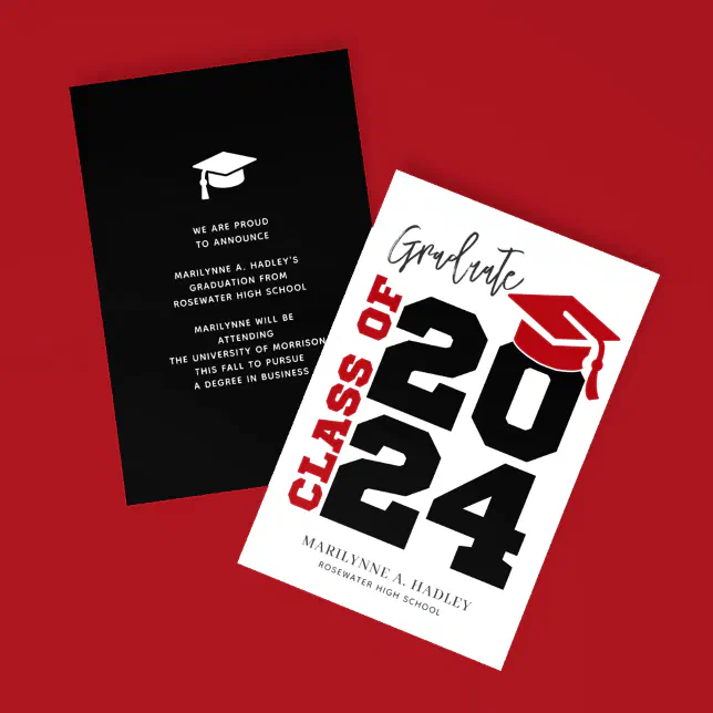 Class of 2024 Simple Graduation Announcement | Zazzle