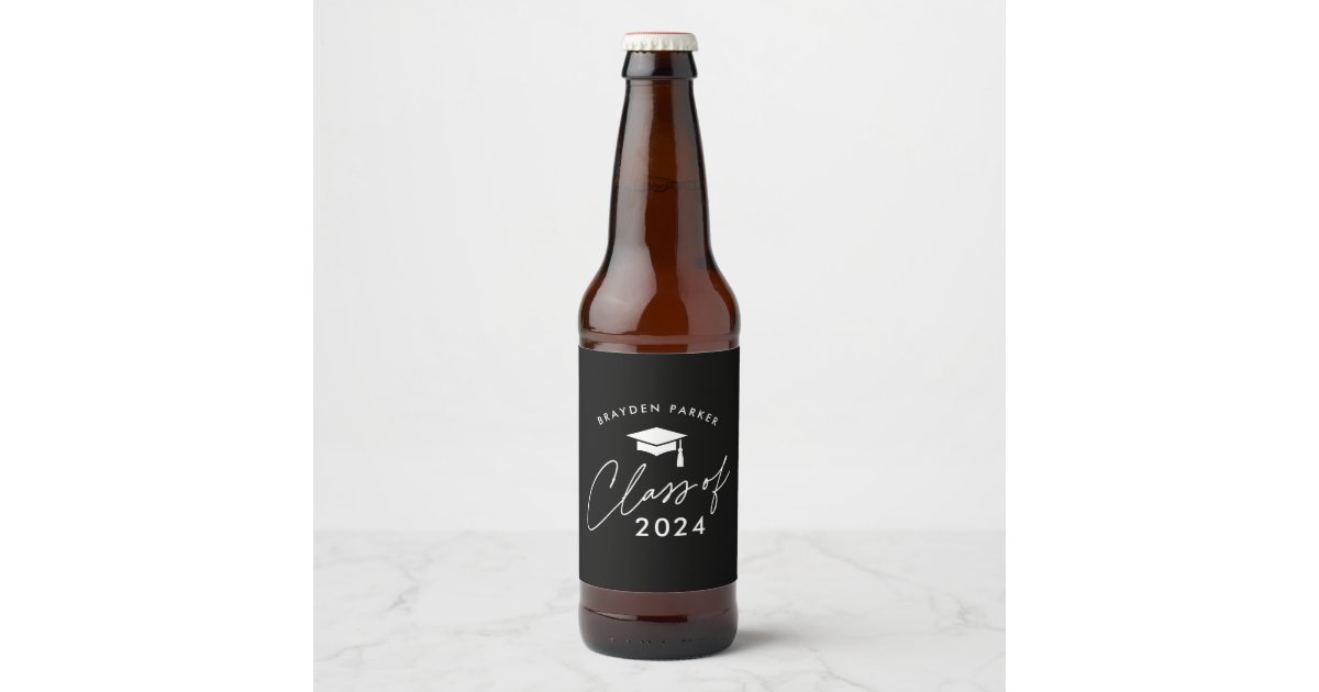 Class of 2024 Simple Graduation Beer Bottle Label | Zazzle