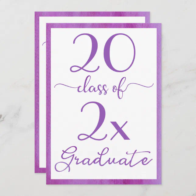 Class Of 2024 Violet Graduation Party Invitation | Zazzle