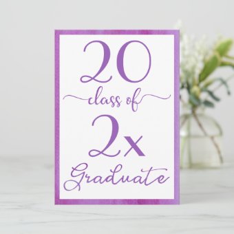 Class Of 2024 Violet Graduation Party Invitation | Zazzle