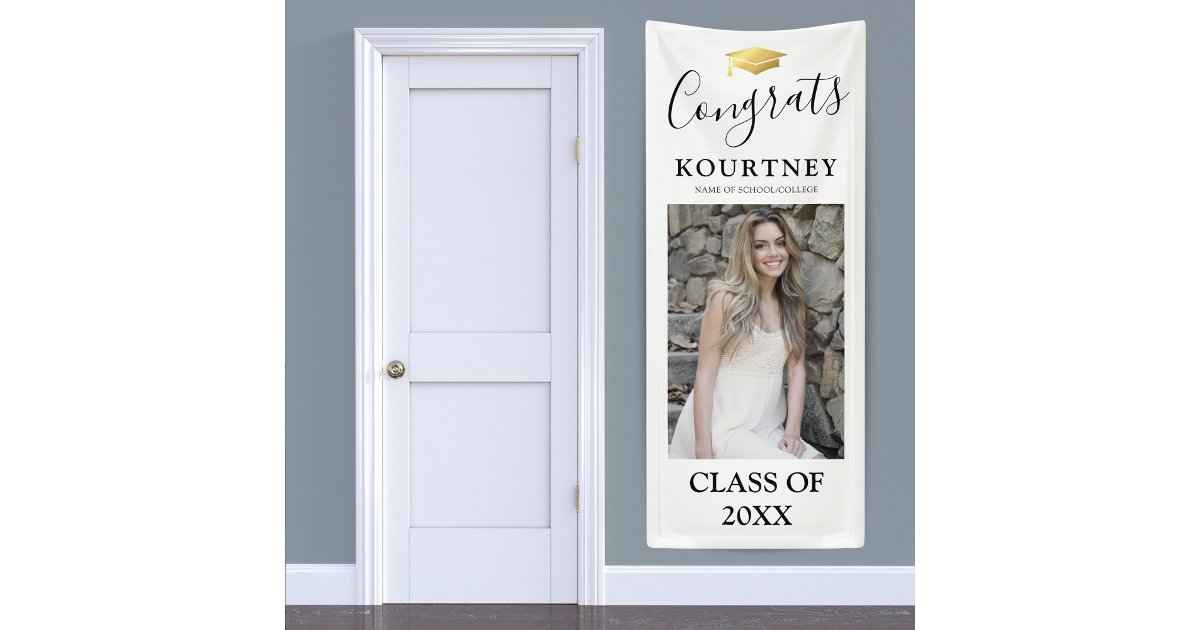 Class of 2025 Elegant Photo Graduation Door Banner | Zazzle