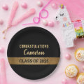 Class of 2025 Gold Congratulations Graduate Paper Plates | Zazzle