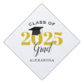 Class of 2025 Grad Gold and Black Graduation Cap Topper | Zazzle