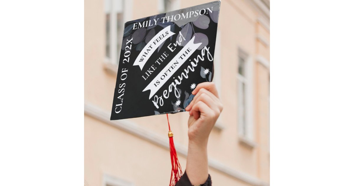 Class Of 2025 Grad Name Inspirational Quote Graduation Cap Topper | Zazzle