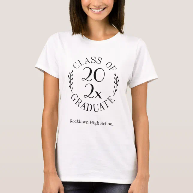 Class of 2025 Graduate Your School Name Emblem T-Shirt | Zazzle