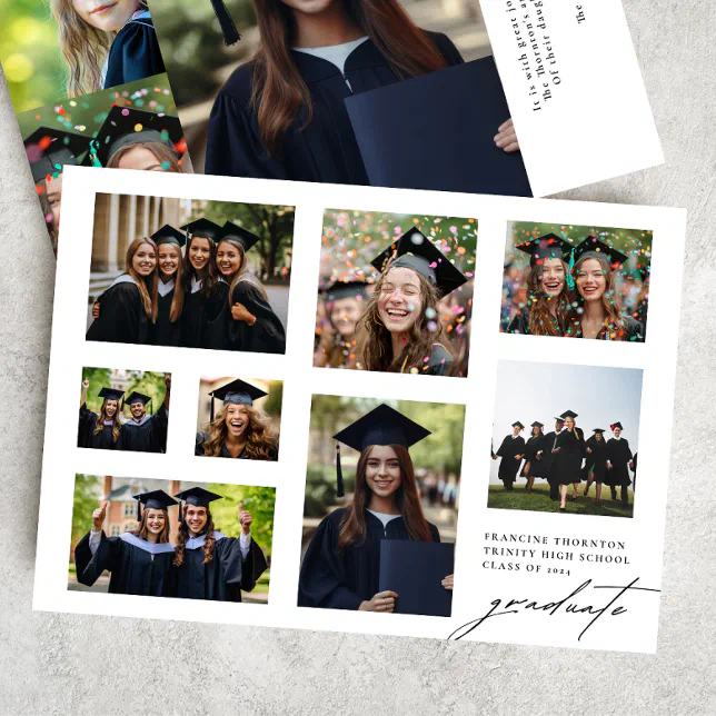 CLASS OF 2025 High School COLLAGE Photo Graduation Announcement | Zazzle