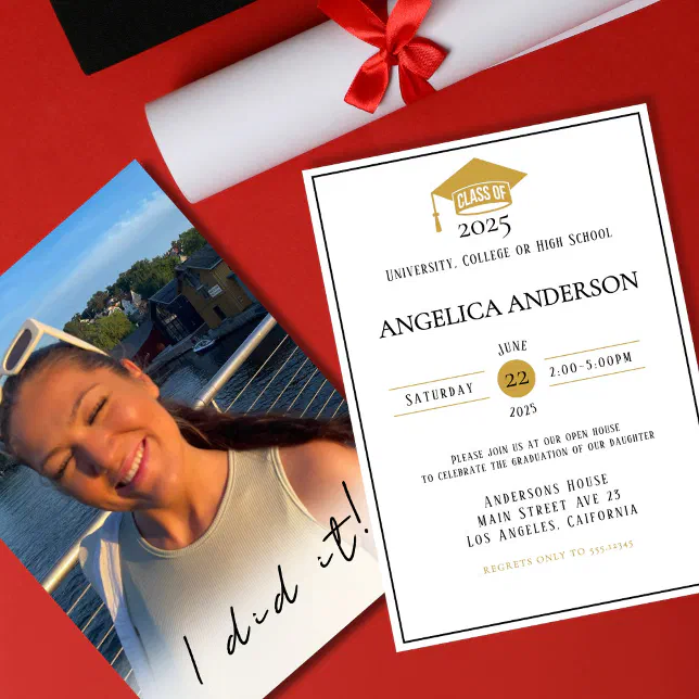 Class of 2025 "I did it" Photo Graduate Invitation | Zazzle