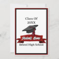 Class of 2025 Maroon and Black Graduation Party Invitation | Zazzle